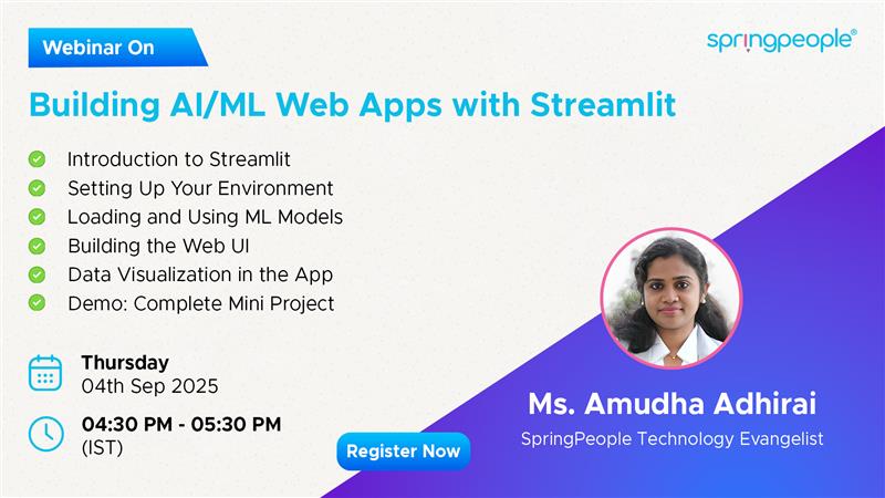 Building AI/ML Web Apps with Streamlit | SpringPeople